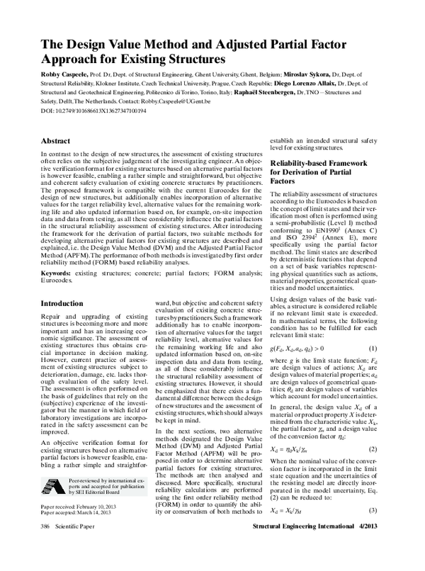 (PDF) The Design Value Method and Adjusted Partial Factor Approach for ...