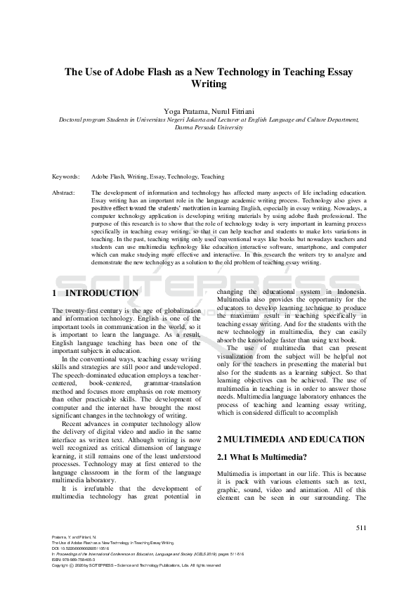 (PDF) The Use of Adobe Flash as a New Technology in Teaching Essay Writing