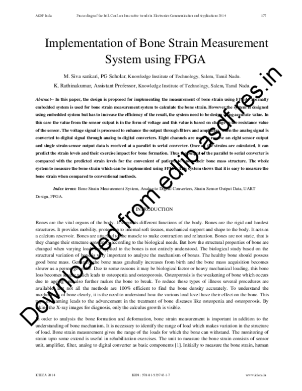 (PDF) Implementation of Bone Strain Measurement System using FPGA
