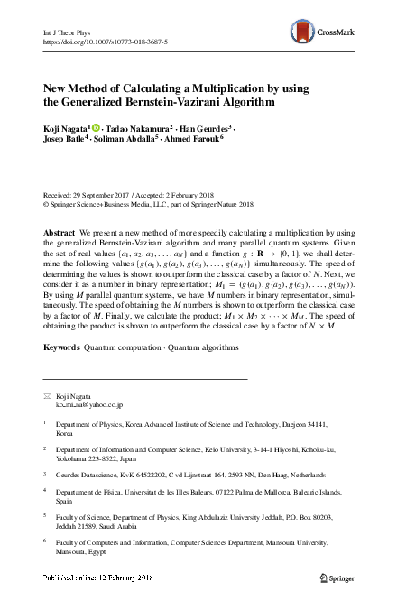 (PDF) New Method of Calculating a Multiplication by using the ... (PDF) New Method of Calculating a Multiplication by using the ...