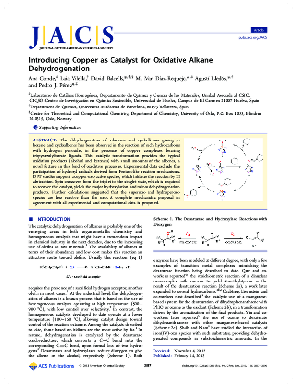 (PDF) Introducing Copper as Catalyst for Oxidative Alkane Dehydrogenation