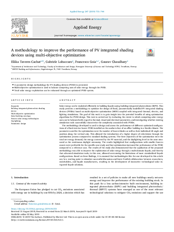 (PDF) A methodology to improve the performance of PV integrated shading devices using multi ...