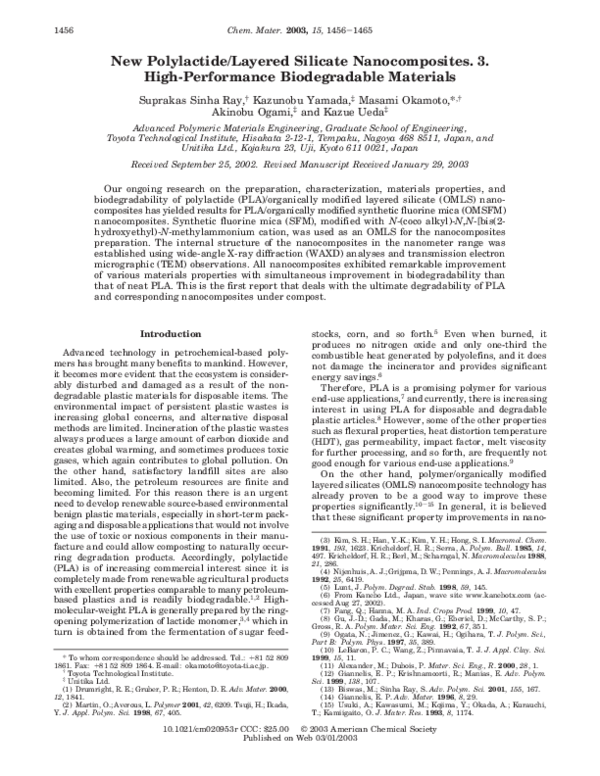 (PDF) New Polylactide/Layered Silicate Nanocomposites. 3. High ...