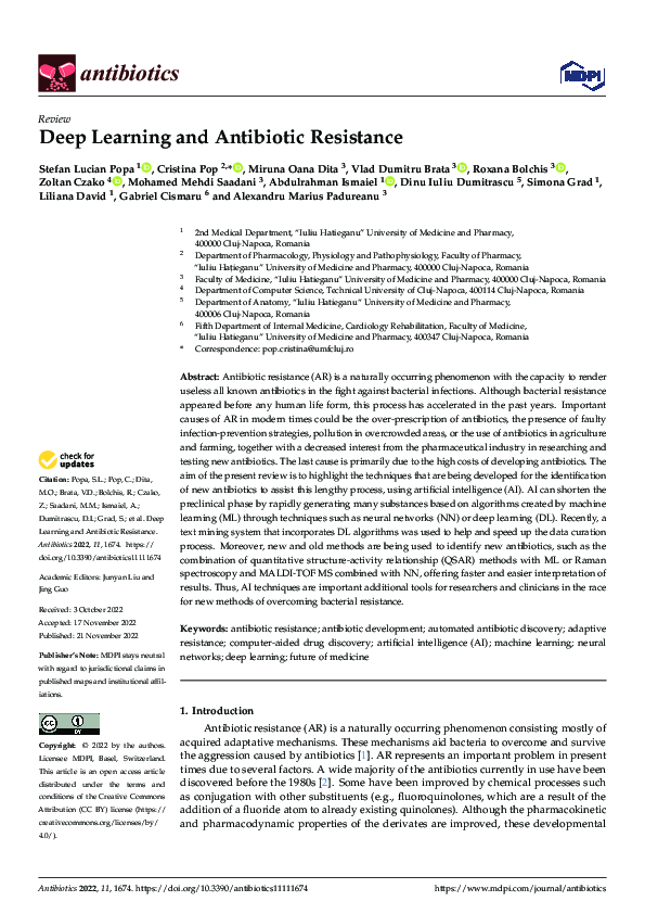 (PDF) Deep Learning and Antibiotic Resistance