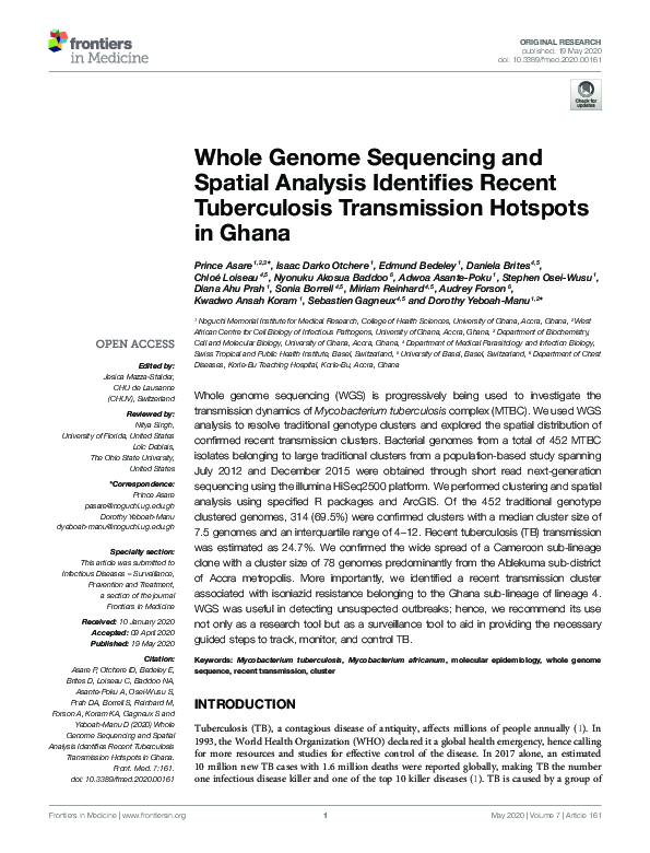 (PDF) Whole Genome Sequencing and Spatial Analysis Identifies Recent ...