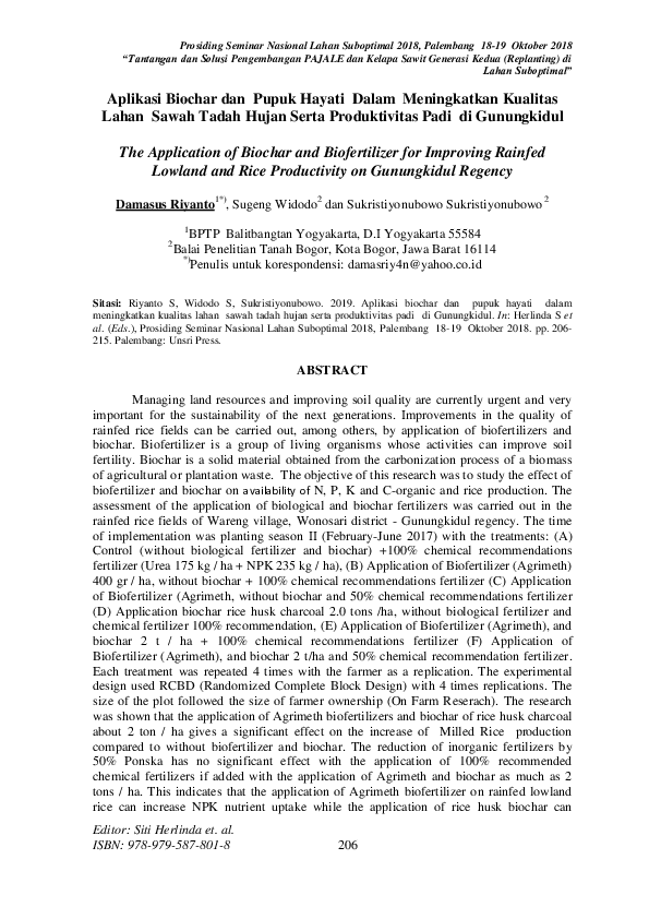 (PDF) Aplikasi Biochar dan Pupuk Hayati Dalam Meningkatkan Kualitas ...