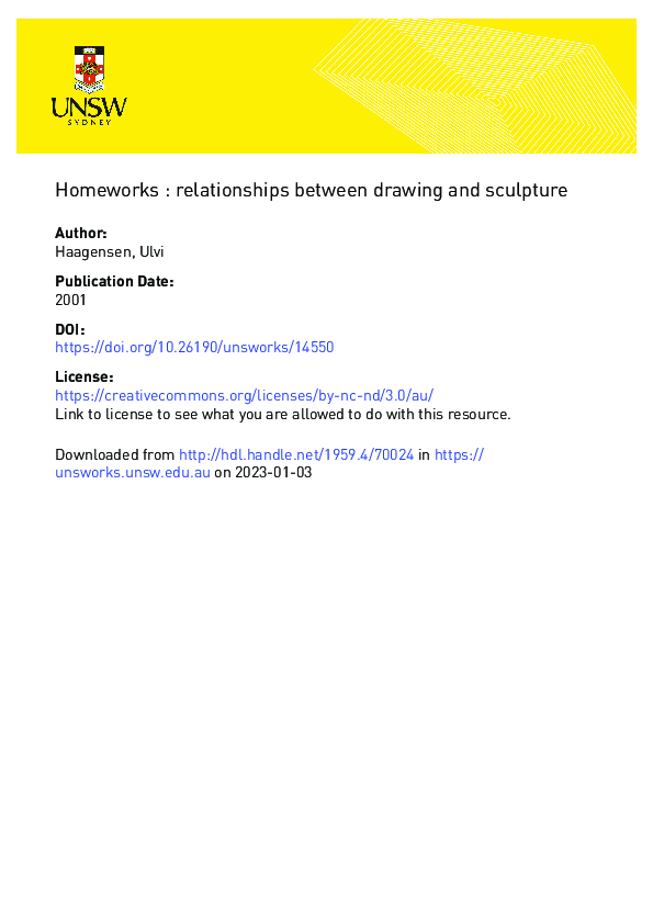 (PDF) Homeworks : relationships between drawing and sculpture