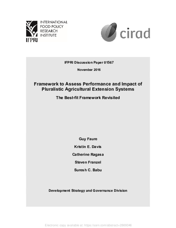 (PDF) Framework to Assess Performance and Impact of Pluralistic ...