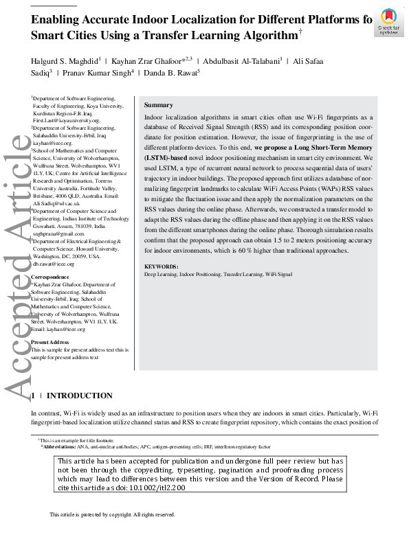 (PDF) Enabling accurate indoor localization for different platforms for smart cities using a ...