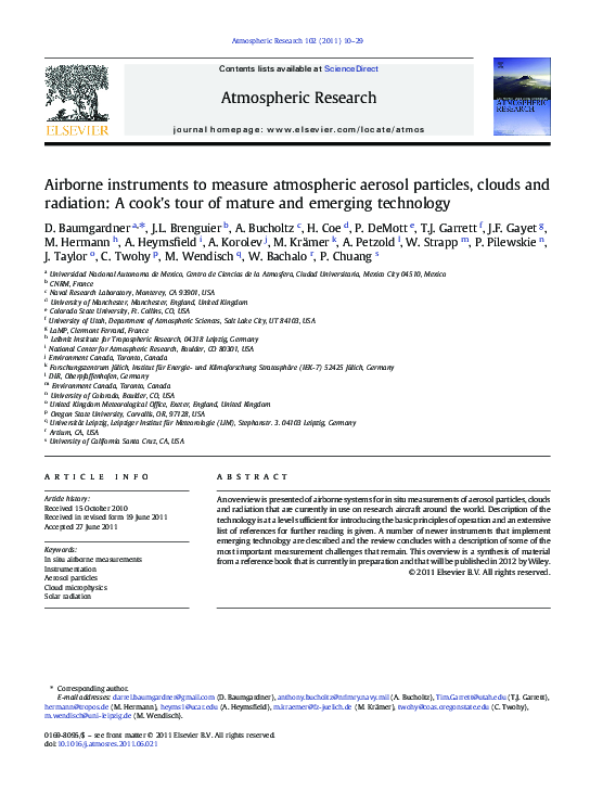 (PDF) Airborne instruments to measure atmospheric aerosol particles ...