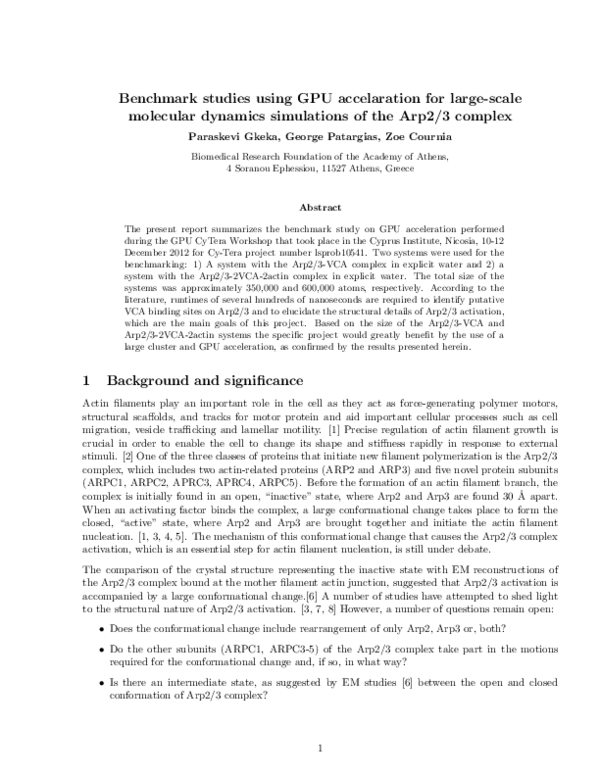 (PDF) Benchmark studies using GPU accelaration for large-scale molecular dynamics simulations of ...