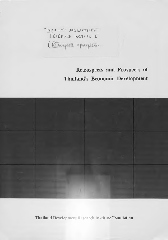 (PDF) Retrospects and prospects of Thailand's economic development