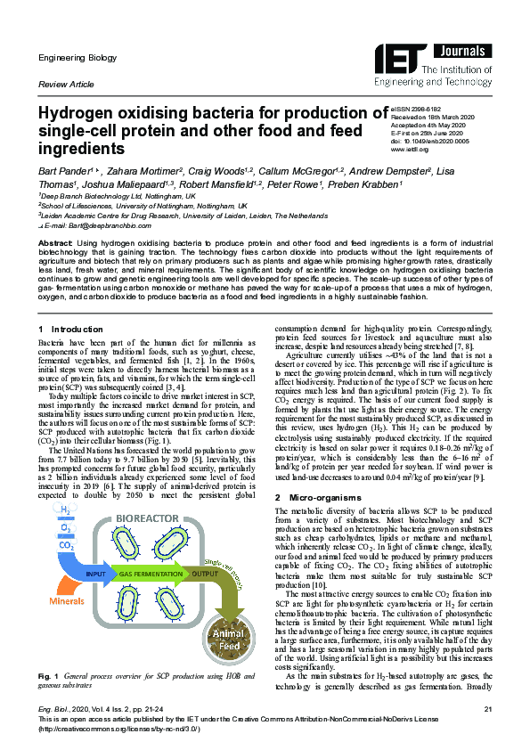 (PDF) Hydrogen oxidising bacteria for production of single‐cell protein ...