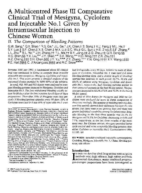 (PDF) A multicentred phase III comparative clinical trial of mesigyna ...