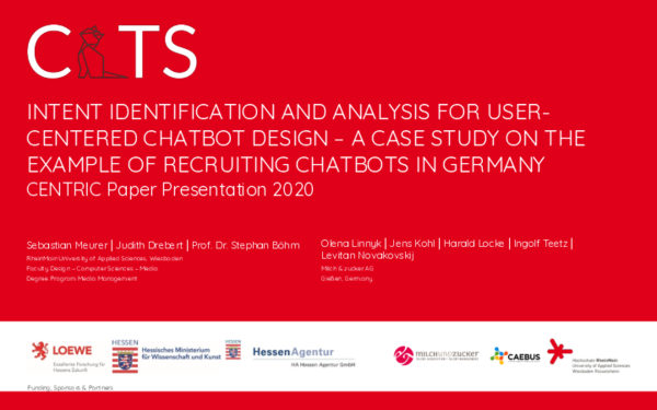 (PDF) Intent Identification and Analysis for User-centered Chatbot ...