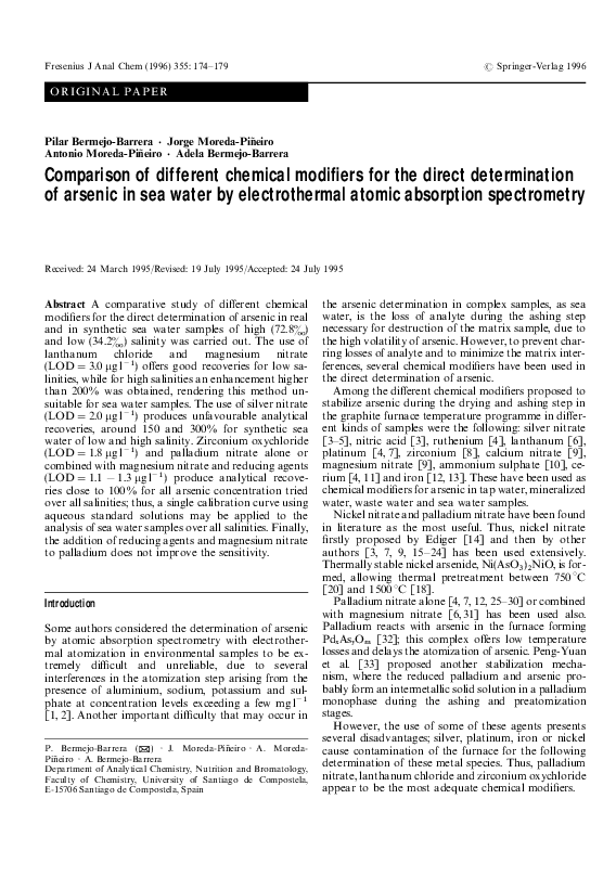 (PDF) Comparison of different chemical modifiers for the direct ...