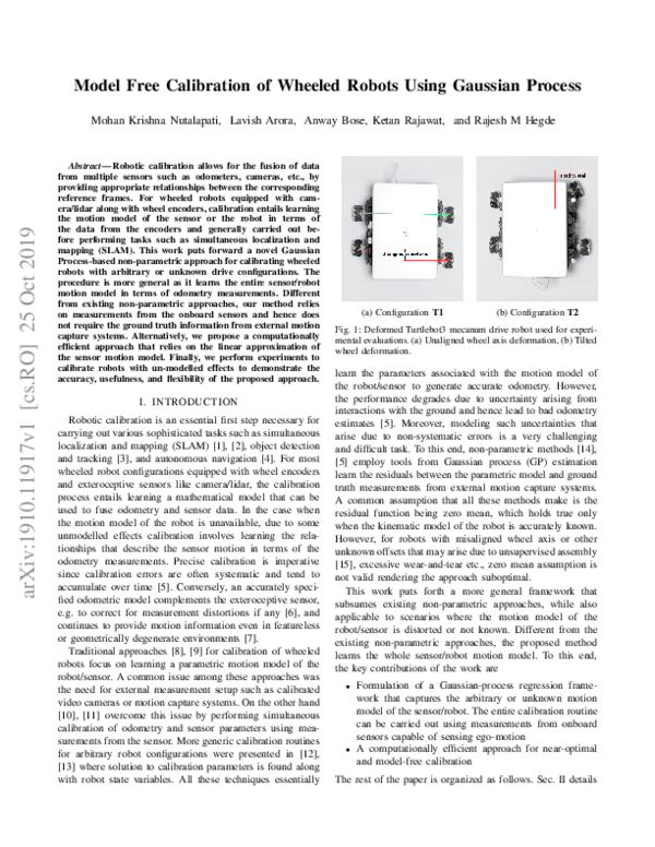 (PDF) Model Free Calibration of Wheeled Robots Using Gaussian Process | Anway Bose - Academia.edu