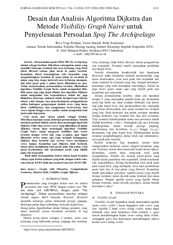 (PDF) Desain dan Analisis Algoritma Dijkstra dan Metode Visibility ...
