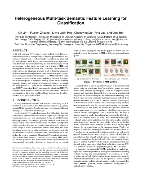 (PDF) Heterogeneous Multi-task Semantic Feature Learning for Classification