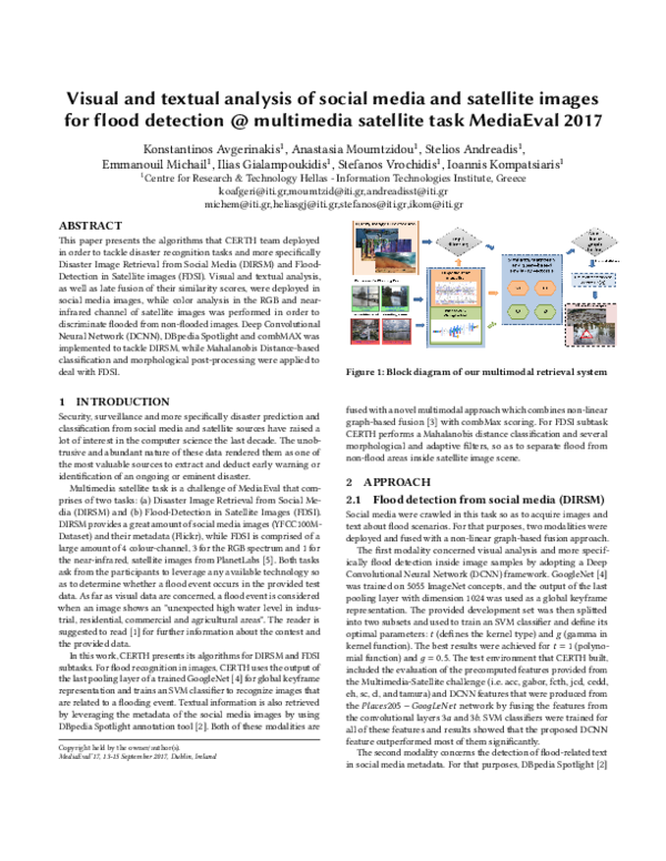 Pdf Flood Detection Via Social Media And Satellite Images