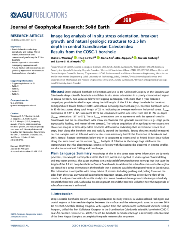 (PDF) Image log analysis of in situ stress orientation, breakout growth ...