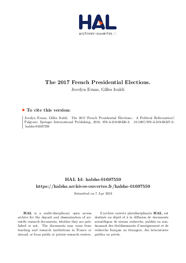 (PDF) The 2017 French Presidential Elections
