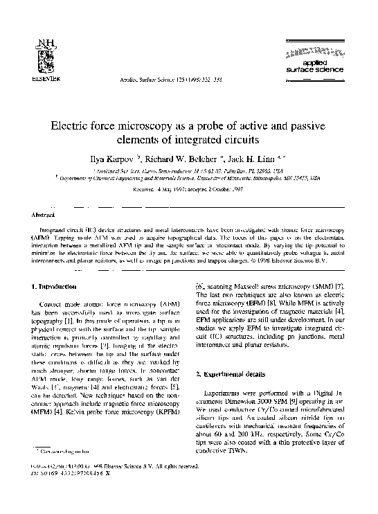 (PDF) Electric force microscopy as a probe of active and passive ...
