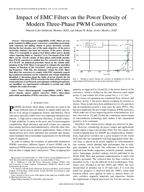 (PDF) Impact of EMC Filters on the Power Density of Modern Three-Phase ...