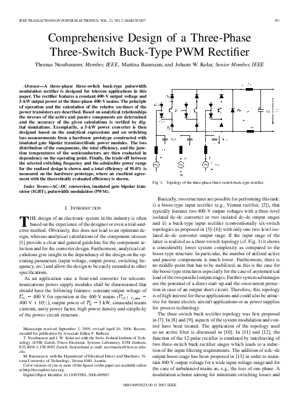 (PDF) Comprehensive Design of a Three-Phase Three-Switch Buck-Type PWM ...