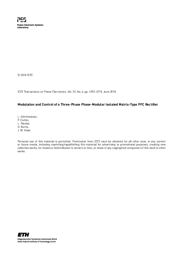 (PDF) Modulation and Control of a Three-Phase Phase-Modular Isolated ...
