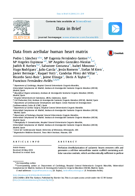 (PDF) Data from acellular human heart matrix