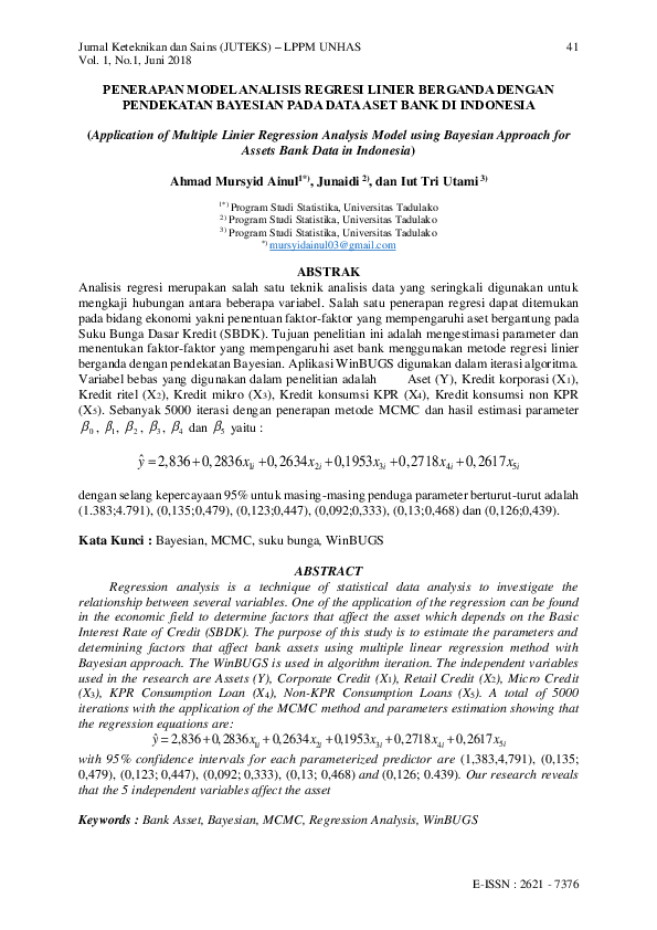(PDF) Penerapan Model Analisis Regresi Linier Berganda dengan ...