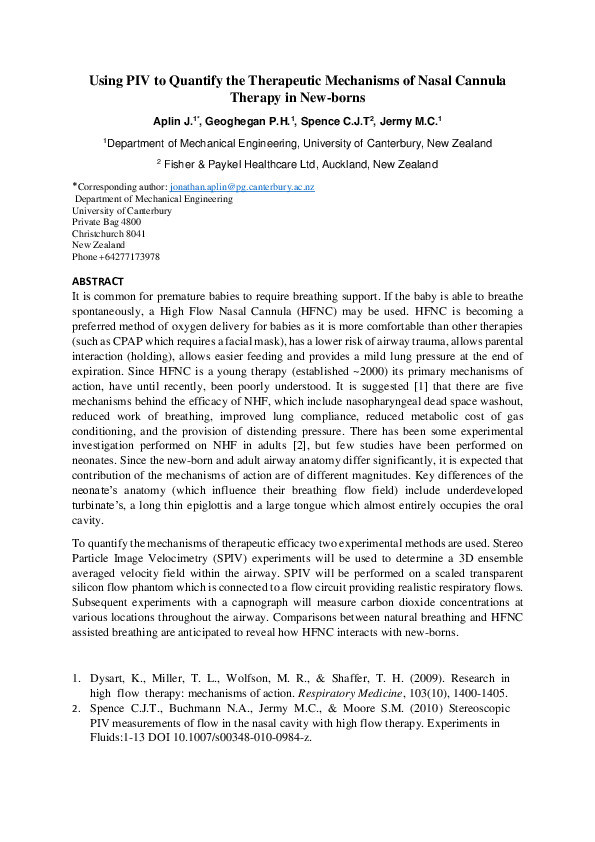 (PDF) Stereoscopic PIV measurements of flow in the nasal cavity with ...