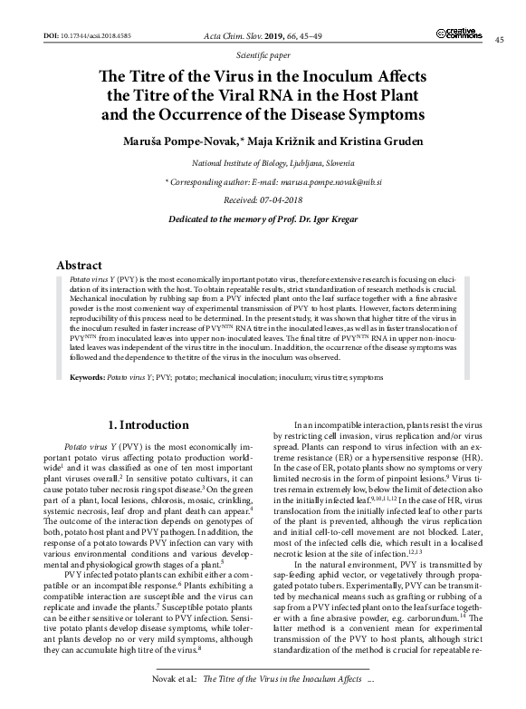 (PDF) The Titre of the Virus in the Inoculum Affects the Titre of the ...