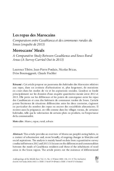 (PDF) Les repas des Marocains