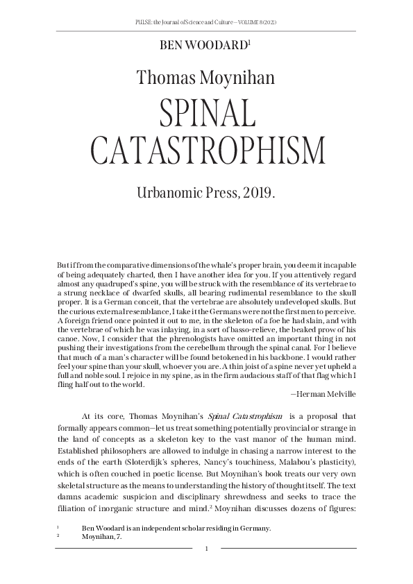 (PDF) Thomas Moynihan: SPINAL CATASTROPHISM - by Ben Woodard