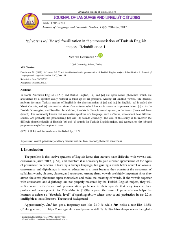 (PDF) Journal of Language and Linguistic Studies