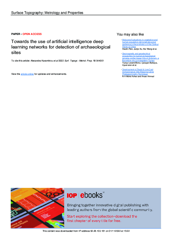 (PDF) Towards the use of Artificial Intelligence Deep Learning Networks for the detection of ...