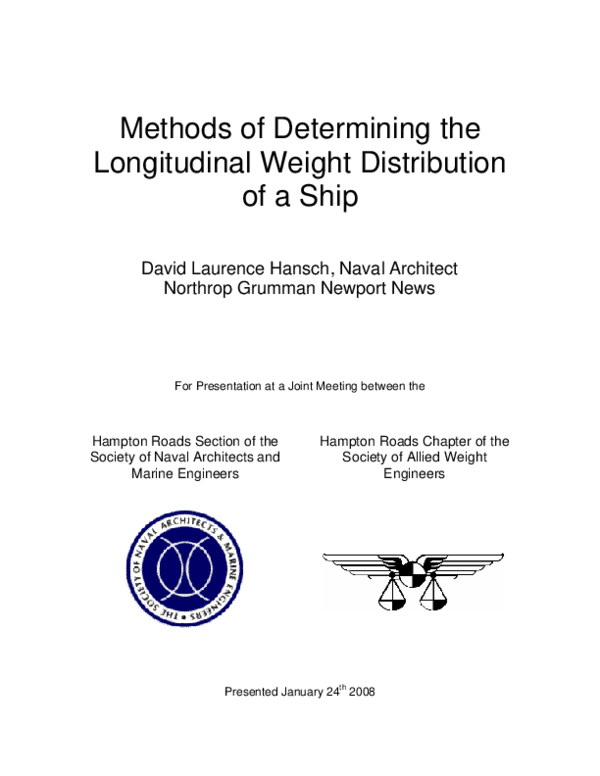 (PDF) 3458. Methods of Determining the Longitudinal Weight Distribution ...