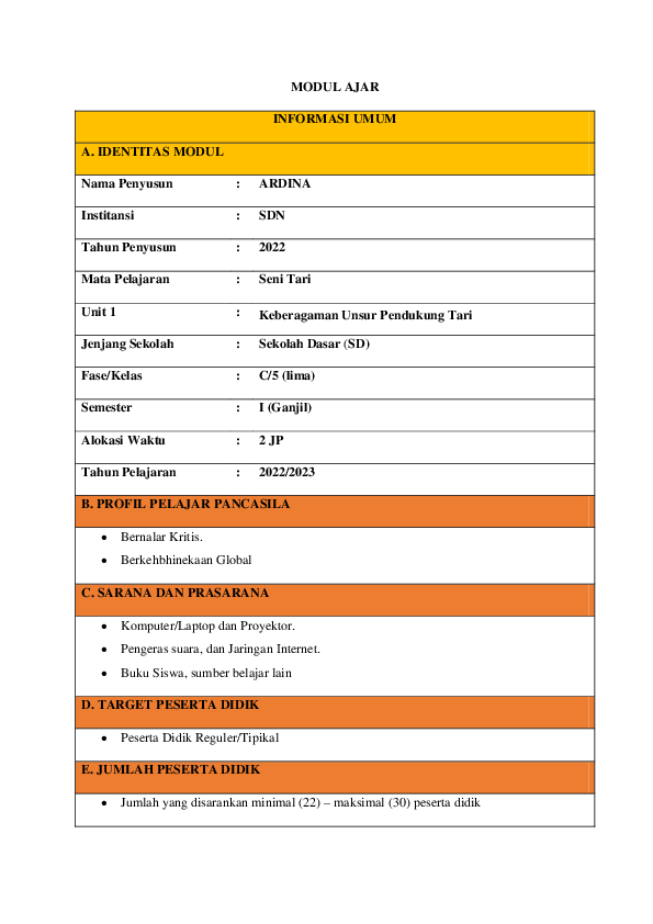 (PDF) MODUL AJAR INFORMASI UMUM A. IDENTITAS MODUL Nama Penyusun ...
