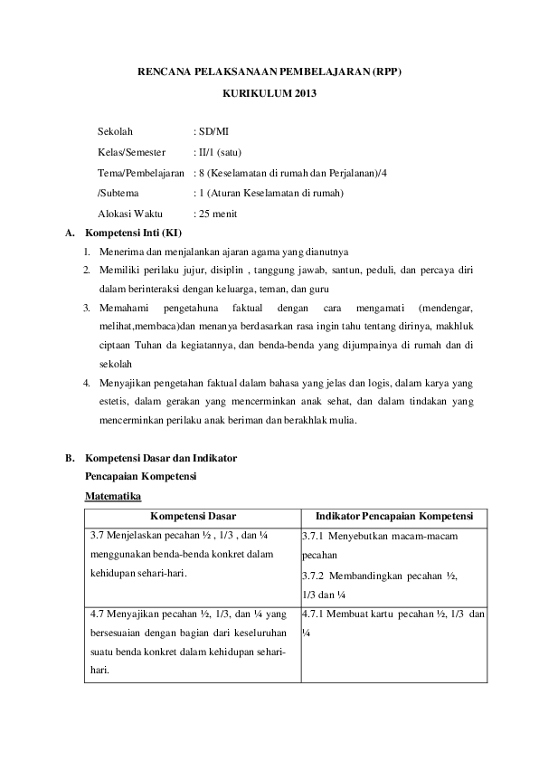 (PDF) RENCANA PELAKSANAAN PEMBELAJARAN (RPP) KURIKULUM 2013 Sekolah ...