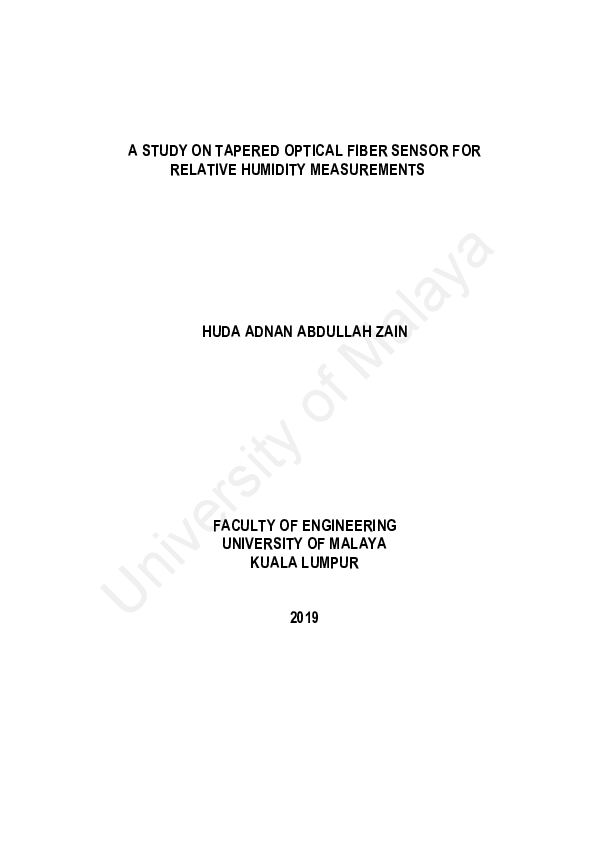 (PDF) A study on tapered optical fiber sensor for relative humidity ...