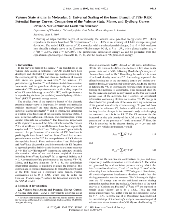 (PDF) Valence State Atoms in Molecules. 5. Universal Scaling of the ...