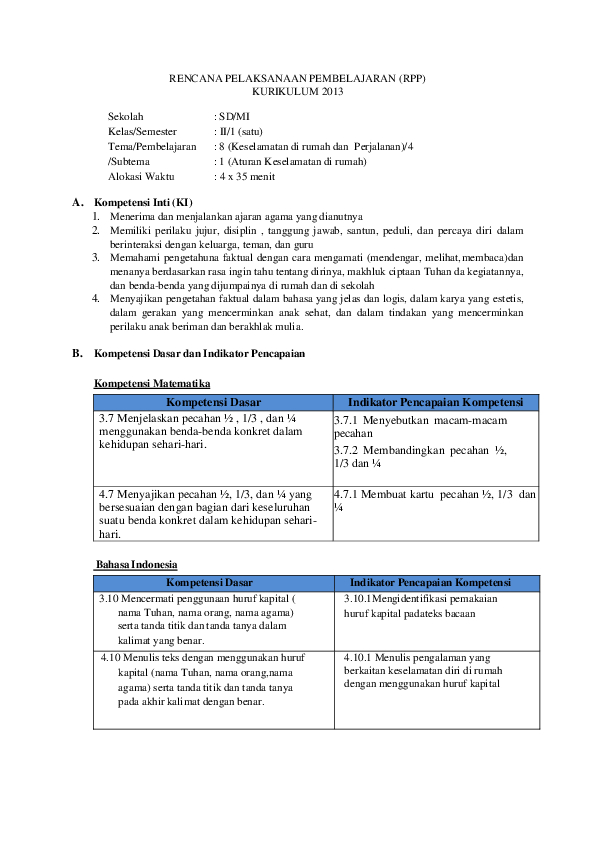 (PDF) RENCANA PELAKSANAAN PEMBELAJARAN (RPP) KURIKULUM 2013 Sekolah ...