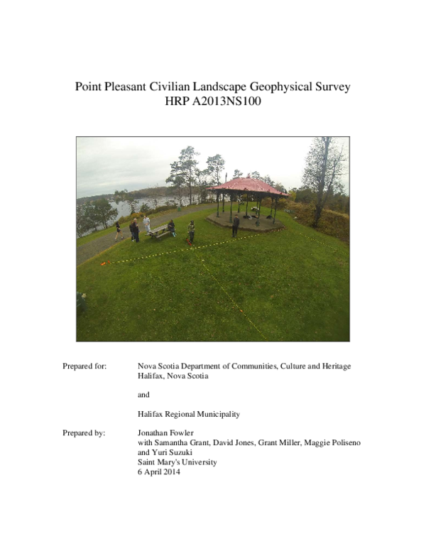 (PDF) Point Pleasant civilian landscape geophysical survey | Jonathan ...
