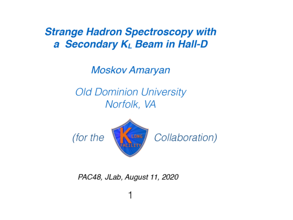 (PDF) Strange Hadron Spectroscopy with Secondary KL Beam in Hall D