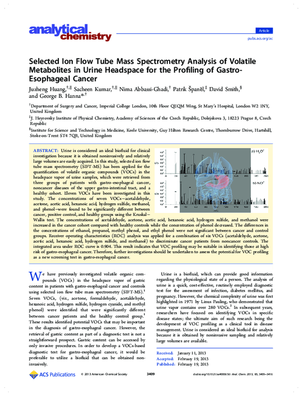 (PDF) Selected Ion Flow Tube Mass Spectrometry Analysis of Volatile ...