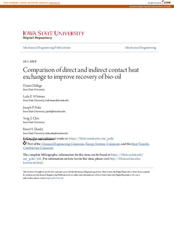 (PDF) Comparison of direct and indirect contact heat exchange to ...