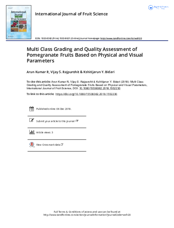(PDF) Multi Class Grading and Quality Assessment of Pomegranate Fruits ...