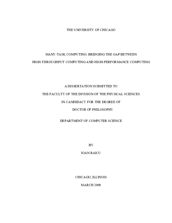 Pdf Many Task Computing Bridging The Gap Between High Throughput Computing And High